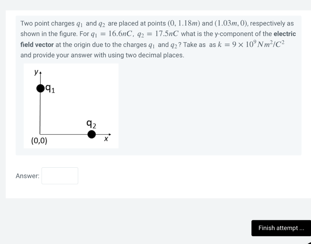 Solved Two point charges q1 and q2 are placed at points | Chegg.com