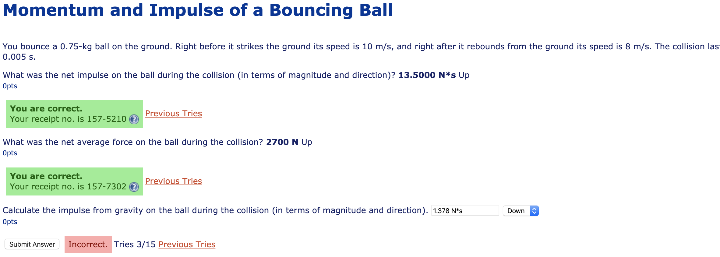Solved Momentum and Impulse of a Bouncing Ball You bounce a | Chegg.com