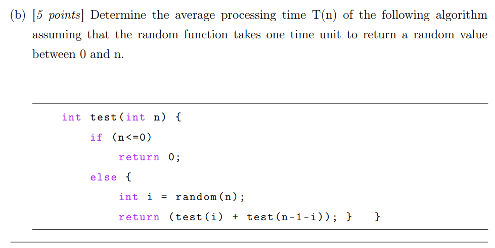 Solved (b) [5 points] Determine the average processing time | Chegg.com