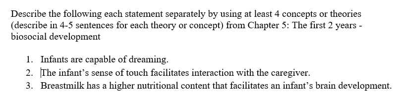 Solved Describe the following each statement separately by | Chegg.com