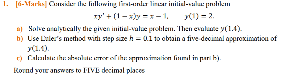 Solved 1. [6-Marks] Consider the following first-order | Chegg.com