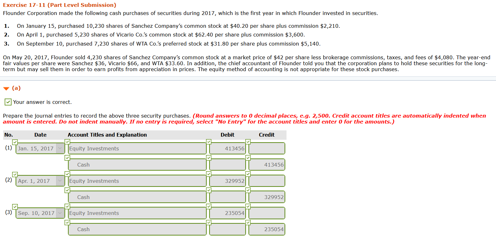 Solved Exercise 17-11 (Part Level Submission) Flounder | Chegg.com