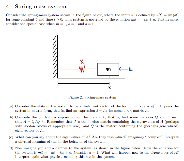Solved Consider the spring-mass system shown in the figure | Chegg.com