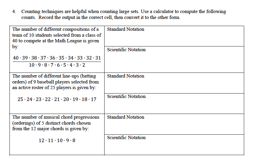 Solved 4. Counting techniques are helpful when counting | Chegg.com
