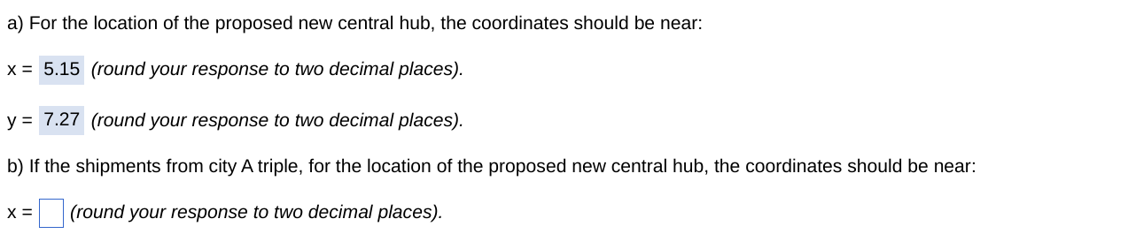 Solved The following table gives the map coordinates and the | Chegg.com