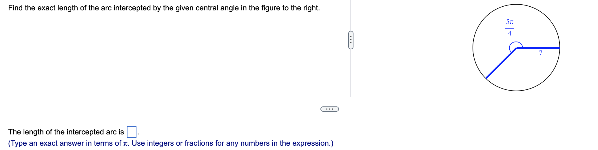Solved Find the exact length of the arc intercepted by the | Chegg.com
