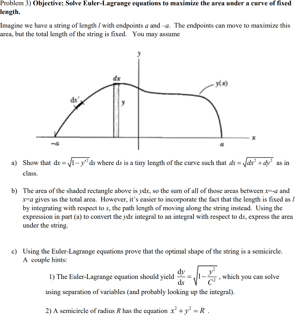 Solved Problem 3) Objective: Solve Euler-Lagrange equations | Chegg.com