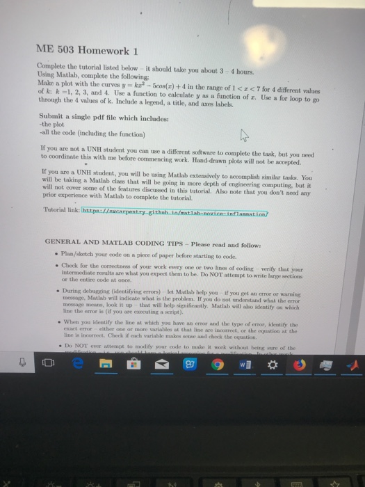 Solved ME 503 Homework 1 Complete the tutorial listed below- | Chegg.com