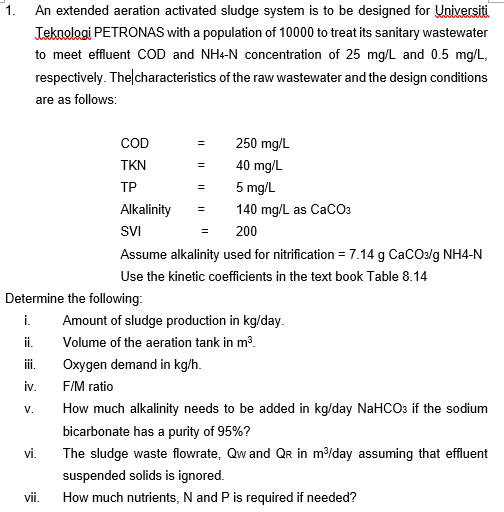 Solved Table 8-14 COD oxidation" ΝΗ, oxidation NO, oxidation | Chegg.com