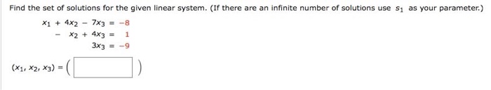 Solved Find the set of solutions for the given linear | Chegg.com