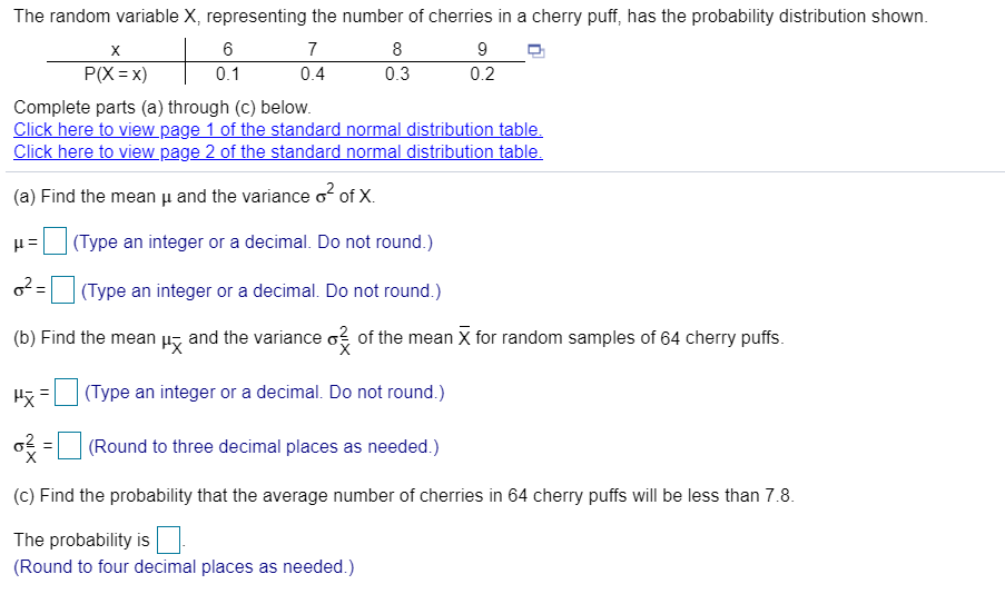 Solved х The random variable X, representing the number of | Chegg.com