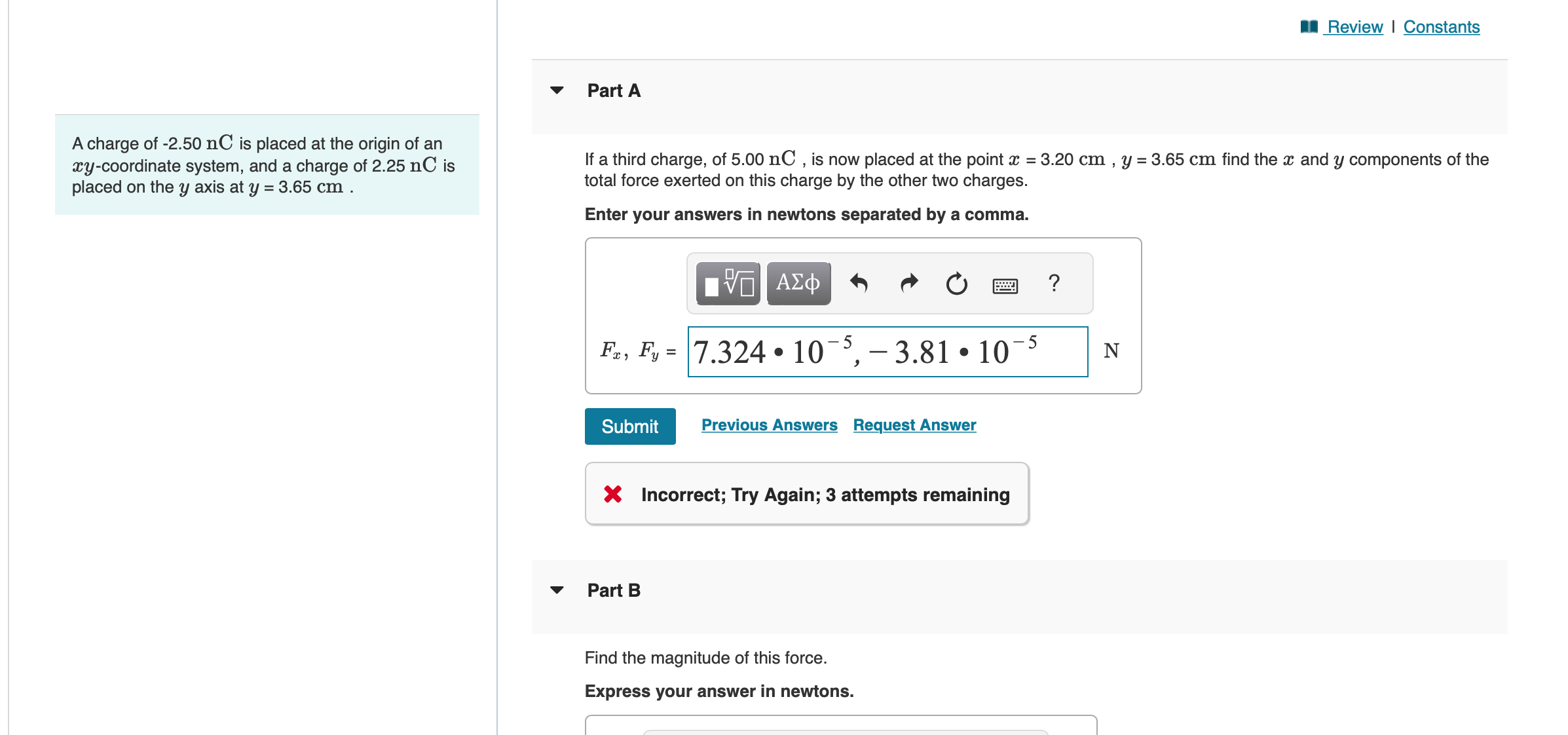 Solved Enter your answers in newtons separated by a comma. A | Chegg.com