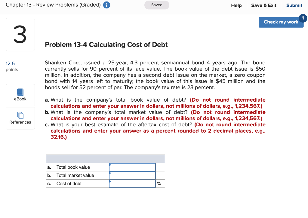 Solved Chapter 13 - Review Problems (Graded) Saved Help Save | Chegg.com