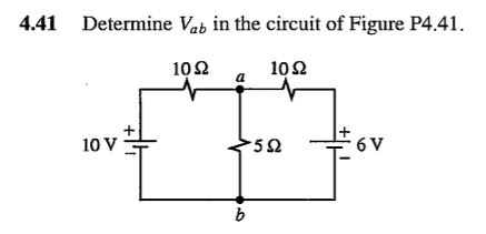 Solved 4.41 Determine Vab in the circuit of Figure P4.41. | Chegg.com