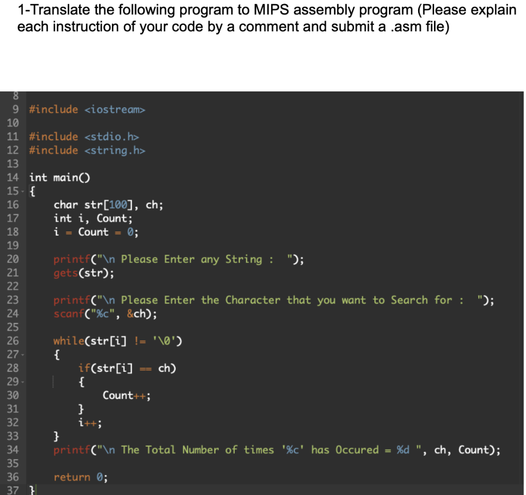 Solved 1-Translate the following program to MIPS assembly | Chegg.com