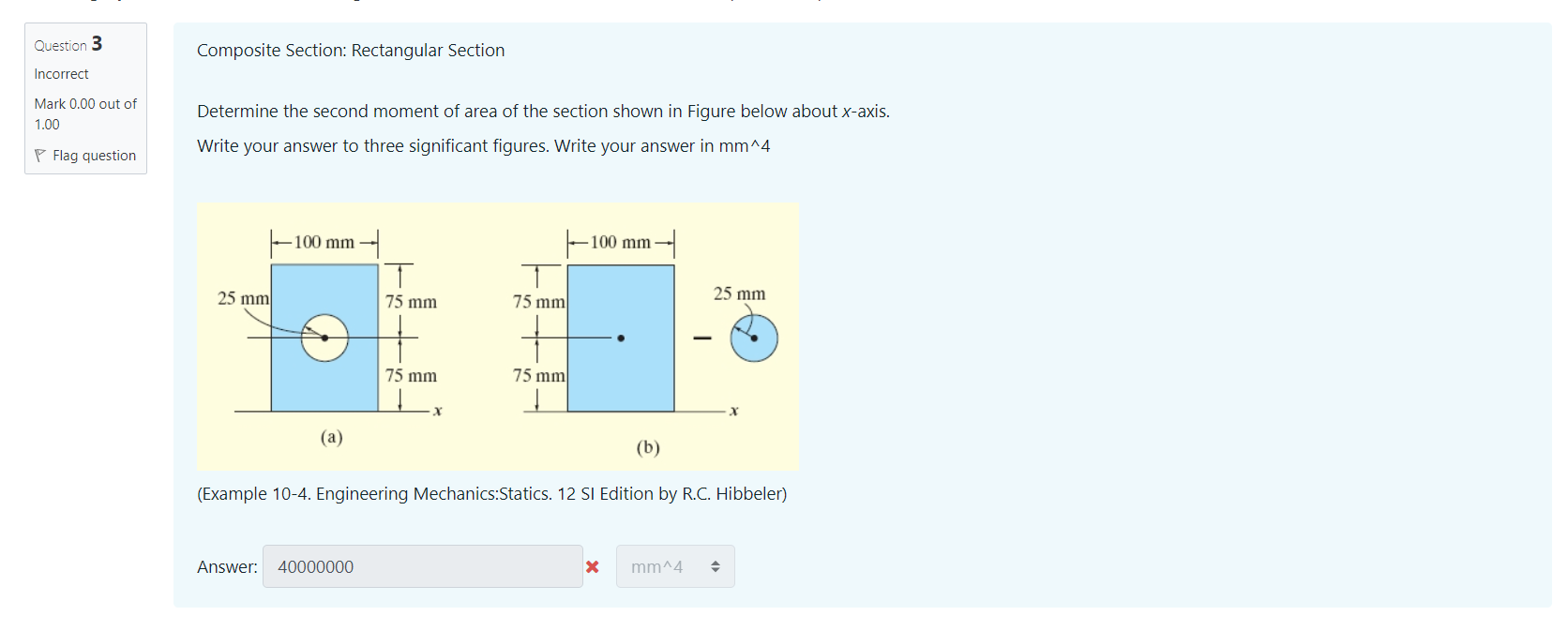 Solved Question 3 Composite Section: Rectangular Section | Chegg.com