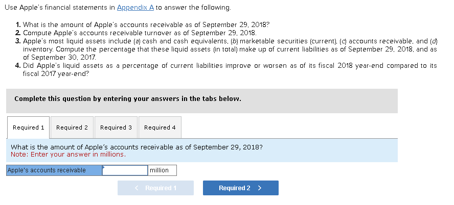 Solved Use Apple's financial statements in Appendix A to | Chegg.com