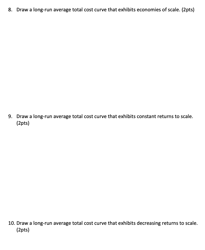 Solved 8. Draw a long-run average total cost curve that | Chegg.com