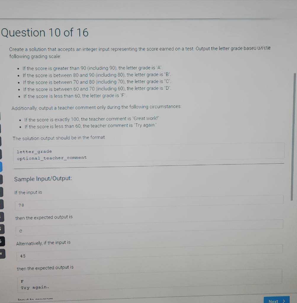 Solved Lestion 10 of 16 Create a solution that accepts an | Chegg.com