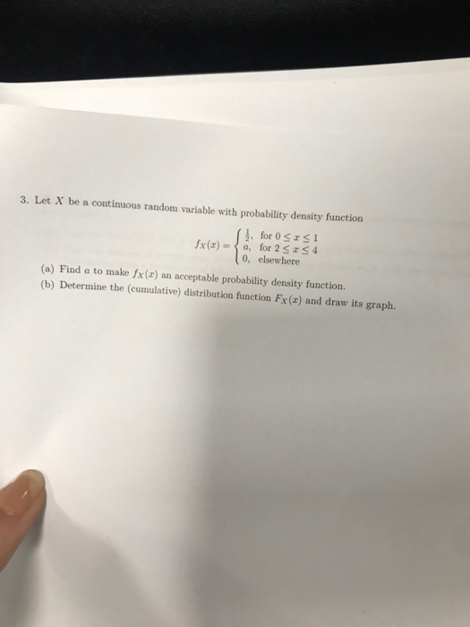 Solved 3. Let X be a continuous random variable with | Chegg.com