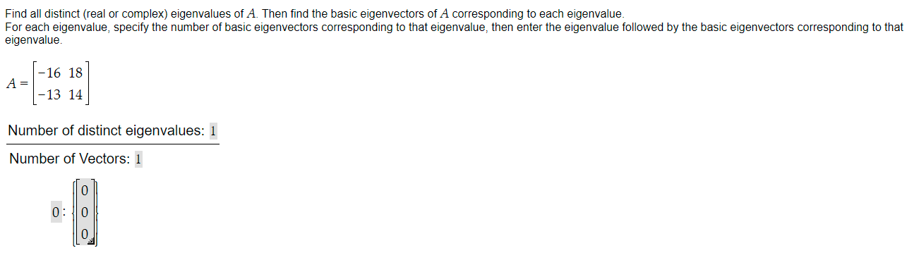 Solved Find all distinct (real or complex) eigenvalues of A. | Chegg.com