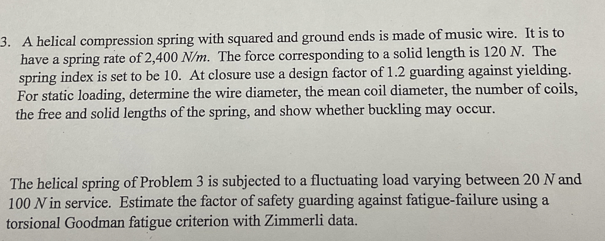 Solved A helical compression spring with squared and ground | Chegg.com