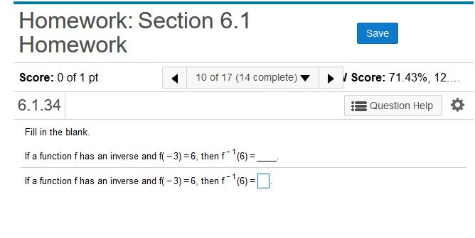 Solved Homework Section 6 1 Homework Save Score 0 Of 1 Pt