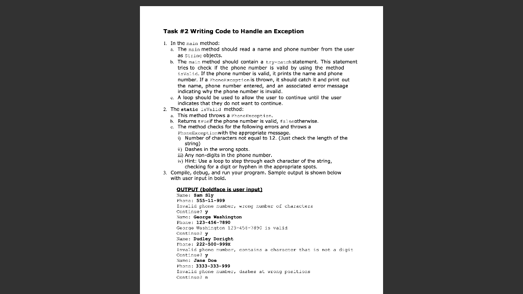 Solved Lab Objectives - Be able to write code that handles | Chegg.com