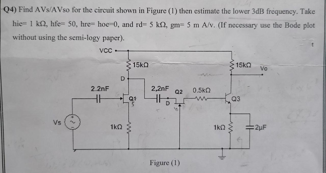 Solved Q4) Find AVs/AVso for the circuit shown in Figure (1) | Chegg.com