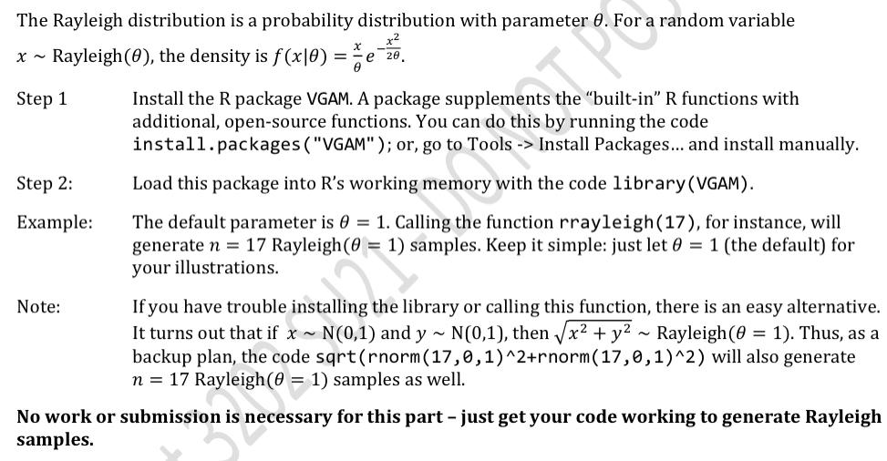 Solved The Rayleigh distribution is a probability | Chegg.com