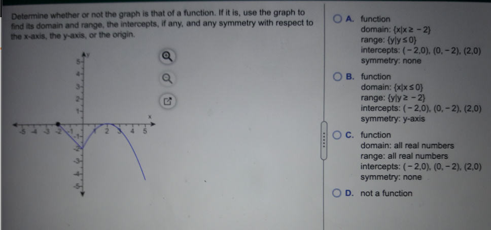 Solved Determine whether or not the graph is that of a | Chegg.com