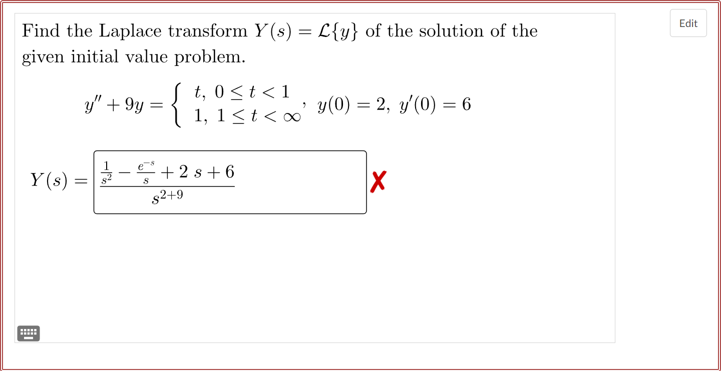 Solved Find the Laplace transform Y(s)=L{y} of the solution | Chegg.com
