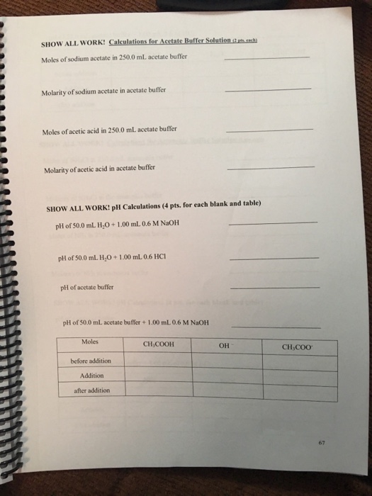 Solved REPORT SHEET Buffers Section_ Date Name Instructor | Chegg.com