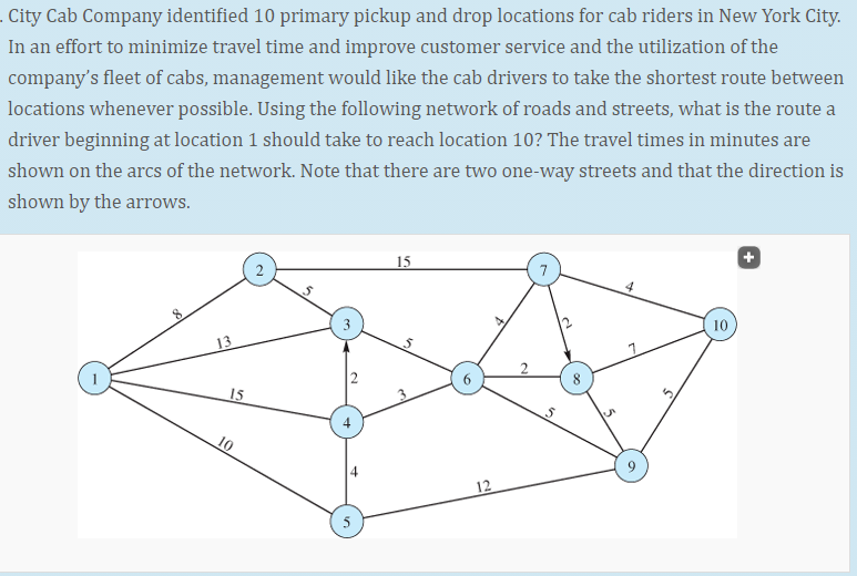 Solved City Cab Company identified 10 primary pickup and | Chegg.com