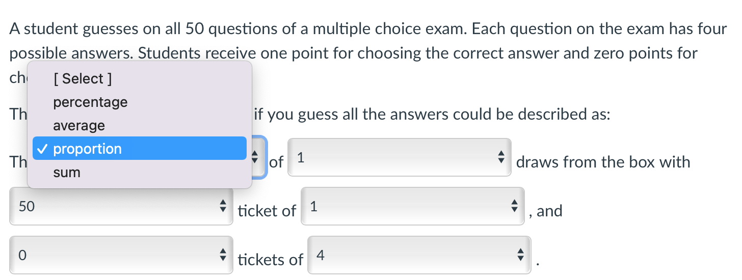 A student guesses on all 50 questions of a multiple | Chegg.com