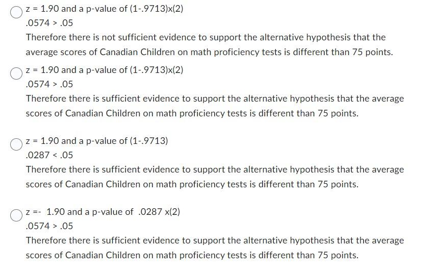 Solved National test scores for school mathematics | Chegg.com
