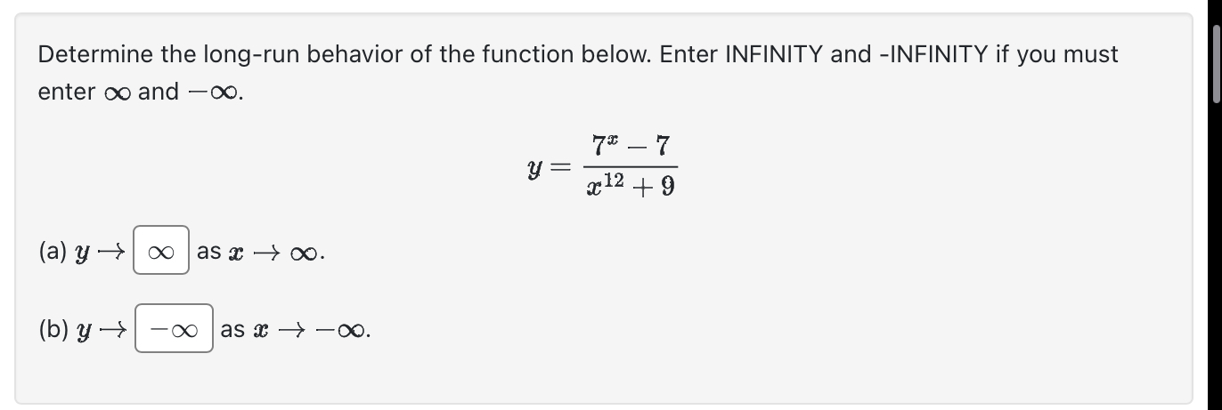 Solved Determine the long-run behavior of the function | Chegg.com