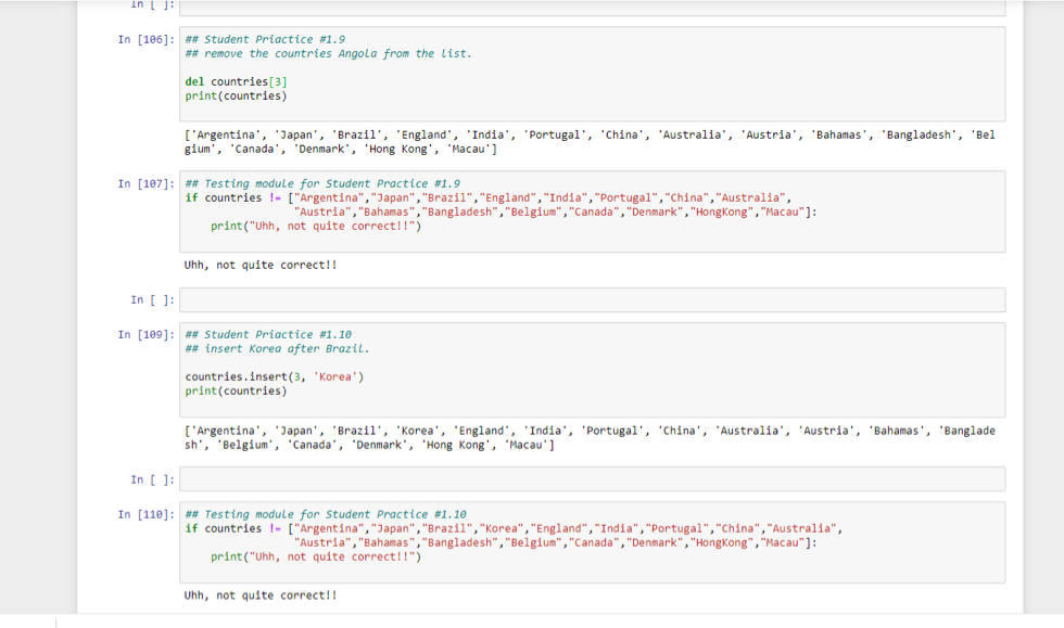 Solved In [106]: #### Student priactice #1.9 #\#\#N remove | Chegg.com