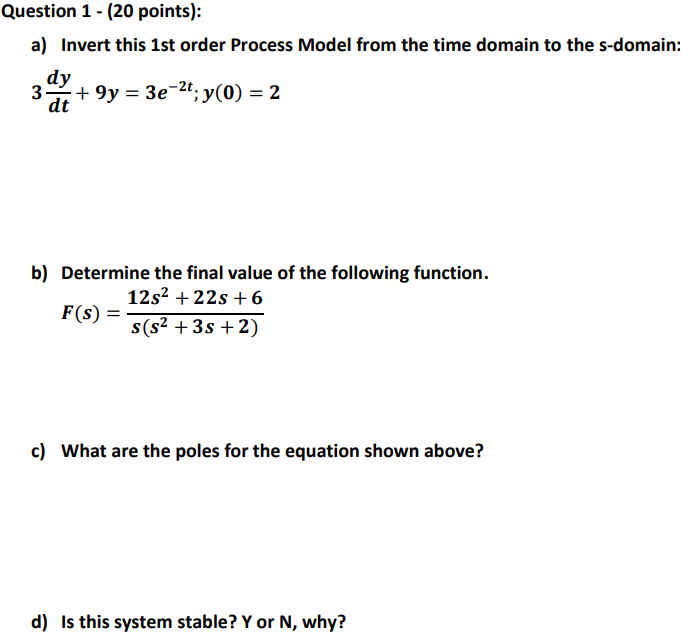 Solved Answer part d). To do so, parts a-c are required. a) | Chegg.com