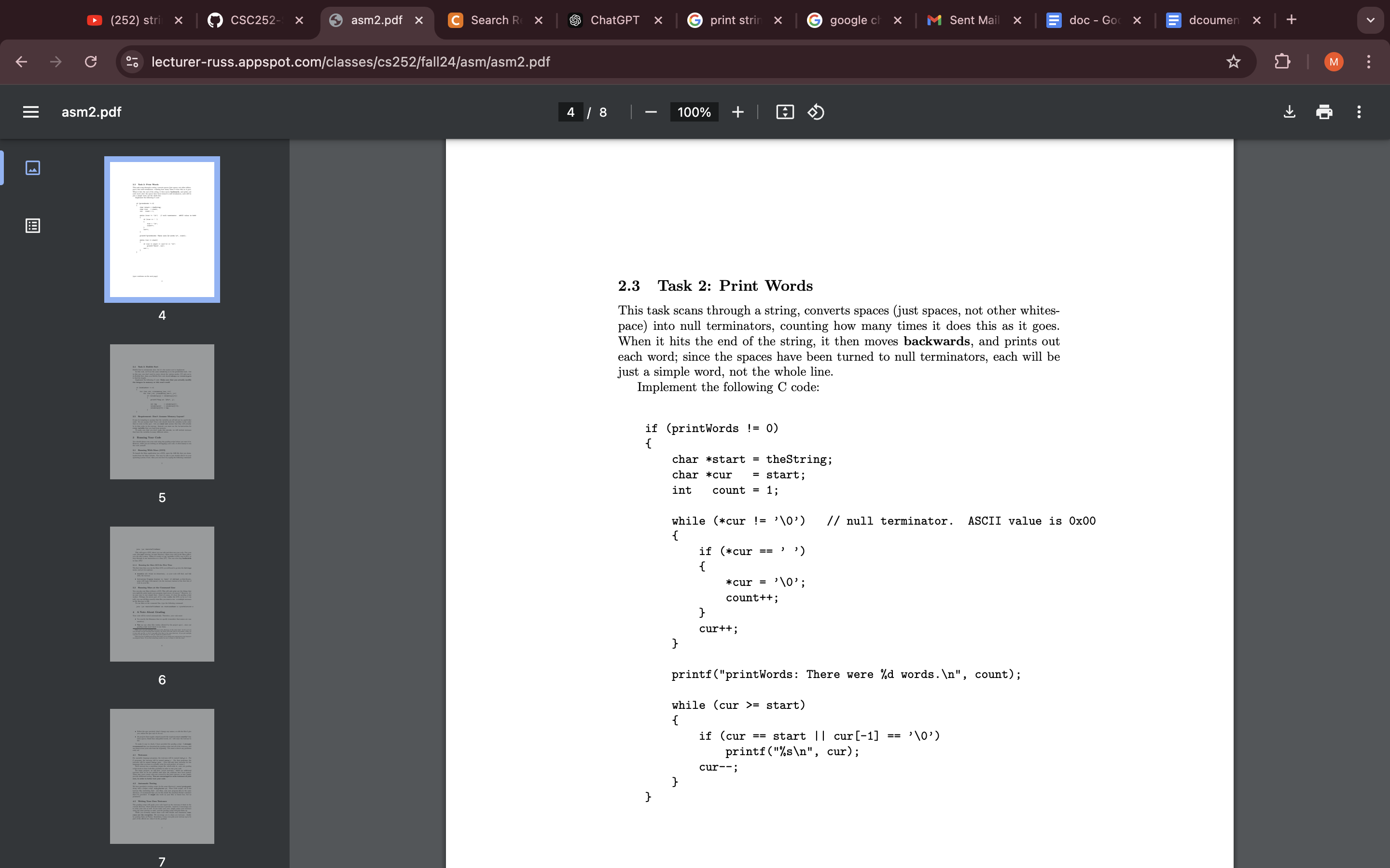 Solved 2.3 ﻿Task 2: Print WordsThis task scans through a | Chegg.com