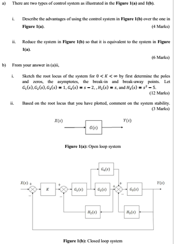 Solved a) There are two types of control system as | Chegg.com