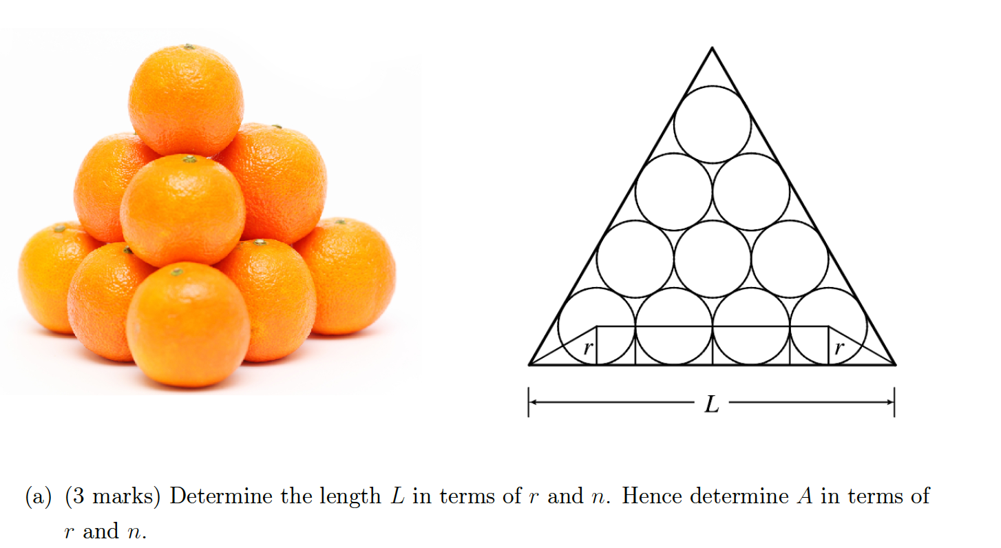 Solved 3. Have you noticed how oranges are stacked in a | Chegg.com