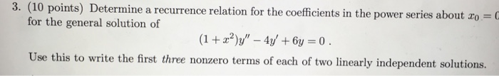 Solved 3 10 Points Determine A Recurrence Relation For