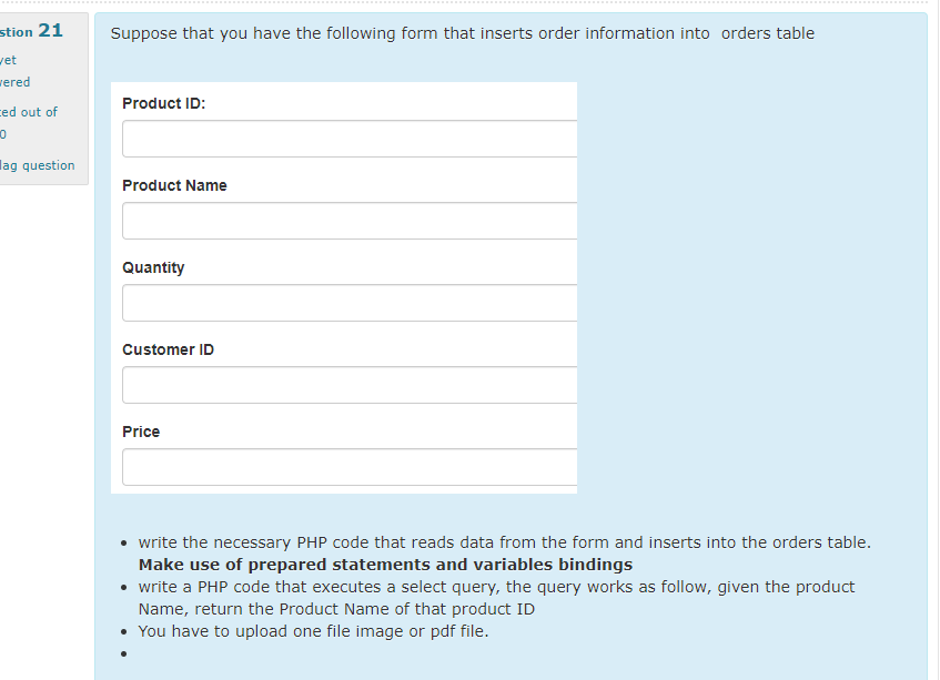 Solved Suppose that you have the following form that inserts | Chegg.com