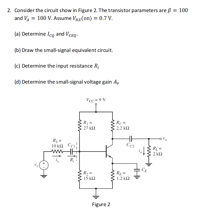 Solved 2. Consider the circuit show in Figure 2. The | Chegg.com