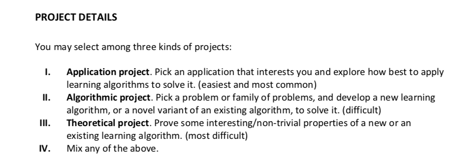 PROJECT DETAILS You may select among three kinds of | Chegg.com