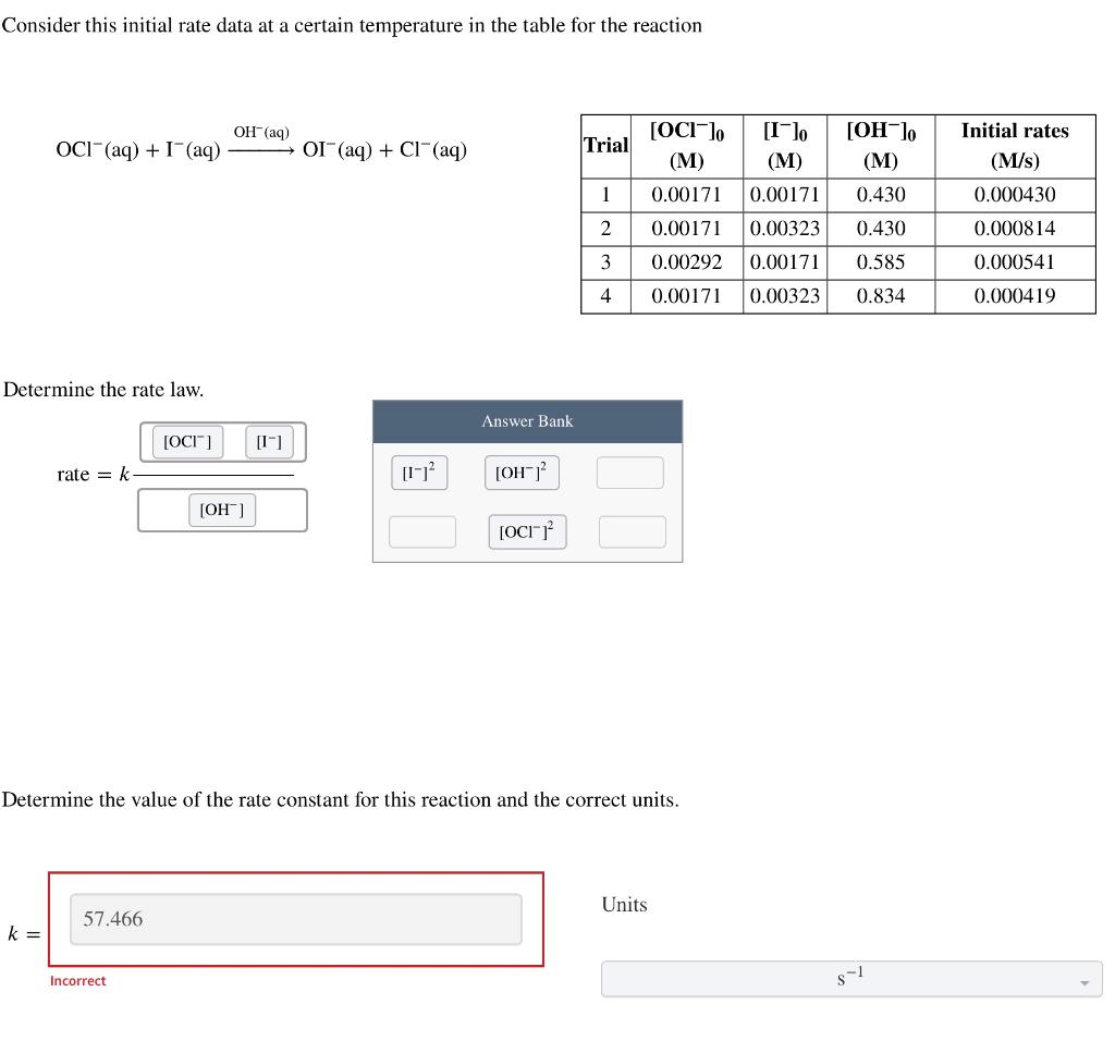 Solved Trial [A] (M) [B] (M) Rate (M/s) Using the data in | Chegg.com