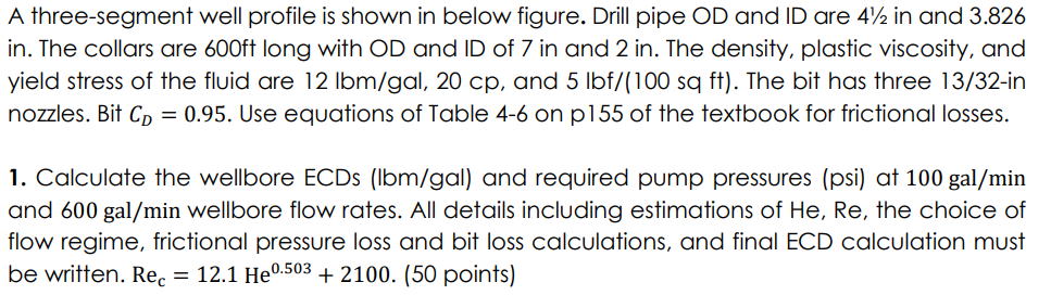 Solved A three-segment well profile is shown in below | Chegg.com