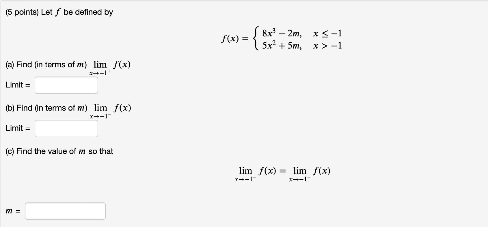 Solved (5 points) Let f be defined by | Chegg.com