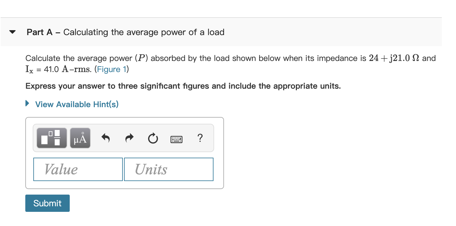 Solved Part A - Calculating the average power of a load | Chegg.com